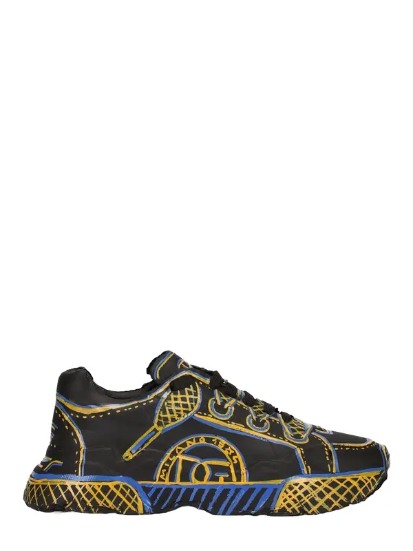 Dolce & Gabbana Graffiti Lace-up Sneakers - Black