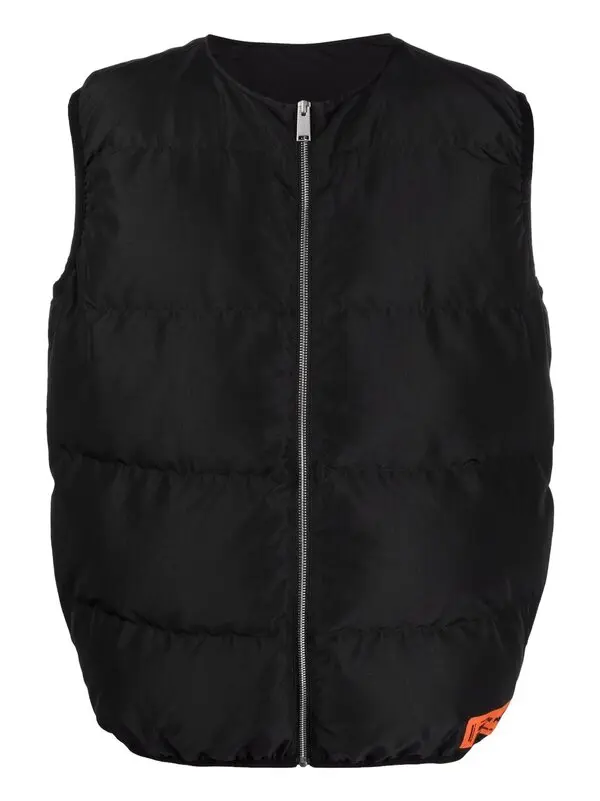 Heron Preston Logo-tape Padded Gilet - Black