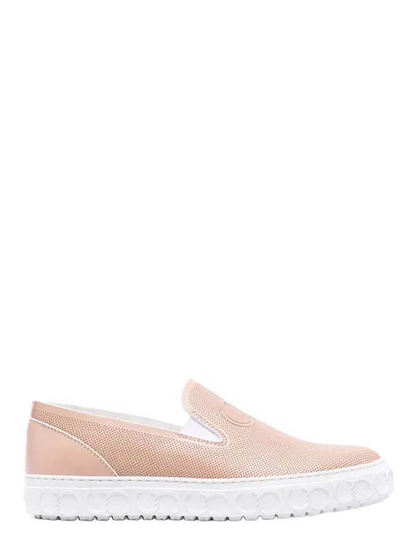 Casadei Embossed-logo Slip-on Sneakers - Neutrals