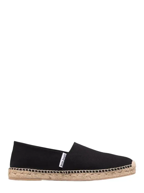 Palm Angels Logo-patch Raffia Espadrilles - Black