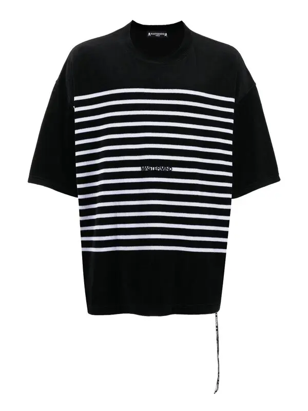 MASTERMIND WORLD Striped Skull-print T-shirt - Black