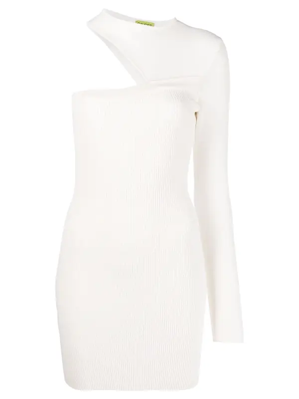 Gauge81 One-shoulder Fitted Dress - White
