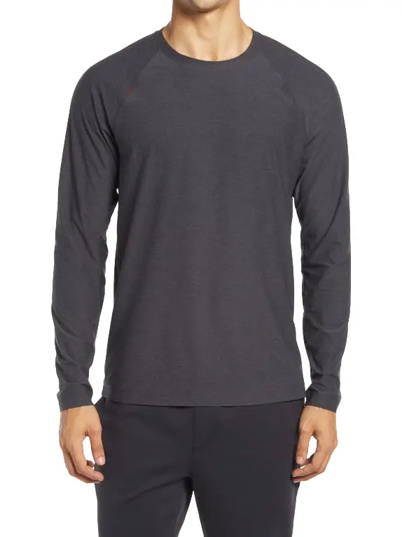 RHONE Reign Long Sleeve T-shirt - Black Heather