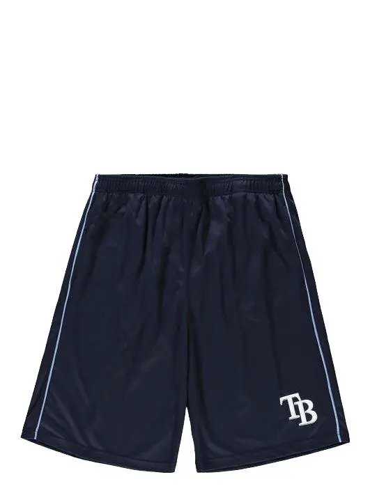 Profile Tampa Bay Rays Embroidered Mesh Shorts - Navy