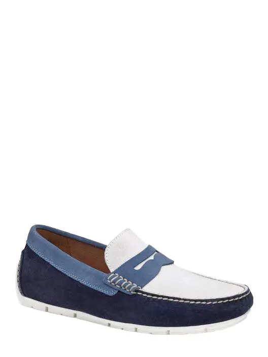 Johnston & Murphy Baldwin Penny Loafer - Navy Multi English Suede
