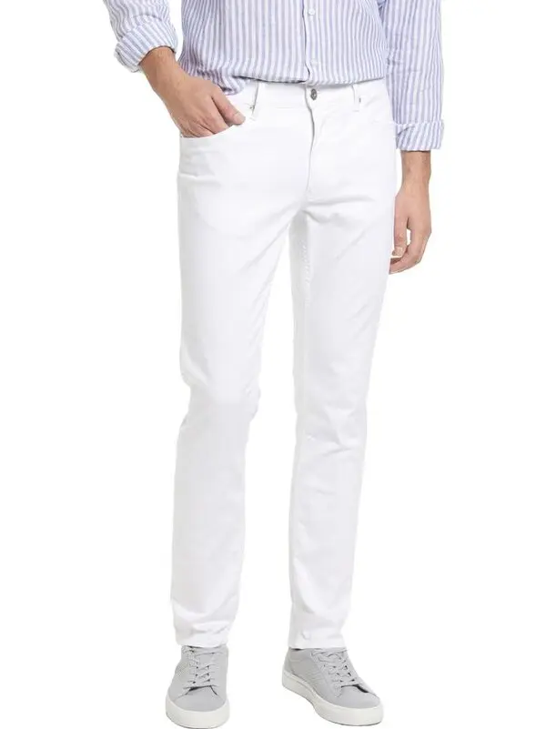 BRAX Chuck Slim Fit Five-pocket Pants - White