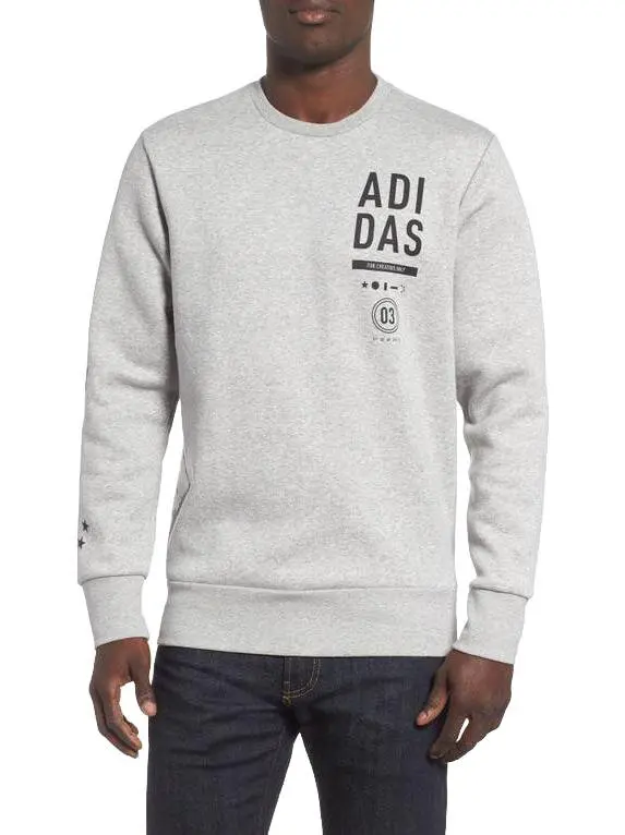 Adidas International Regular Fit Sweatshirt - Medium Grey Heather