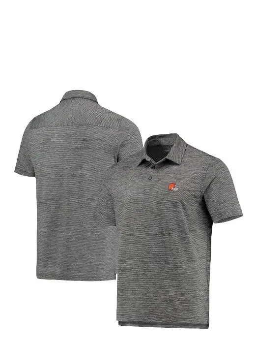 Vineyard Vines Cleveland Browns Destin Stripe Sankaty Polo - Charcoal