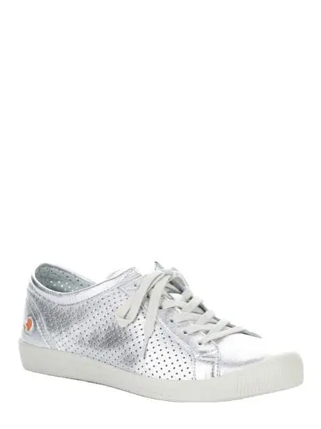 Fly London Ica Leather Sneaker - Silver