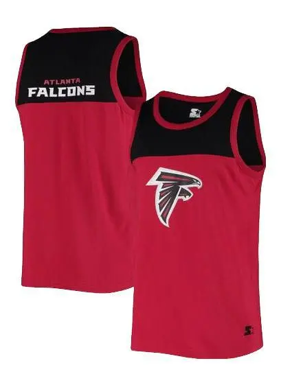 STARTER Black Atlanta Falcons Team Touchdown Fashion Tank Top - Red