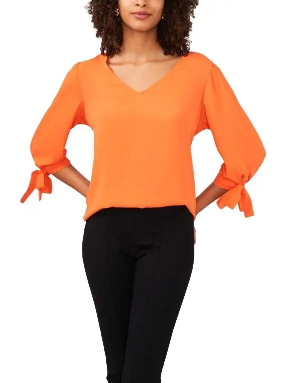 Chaus Tie Sleeve Blouse - Orange