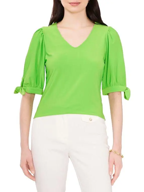 Chaus V-neck Tie Sleeve Blouse - Banana Leaf