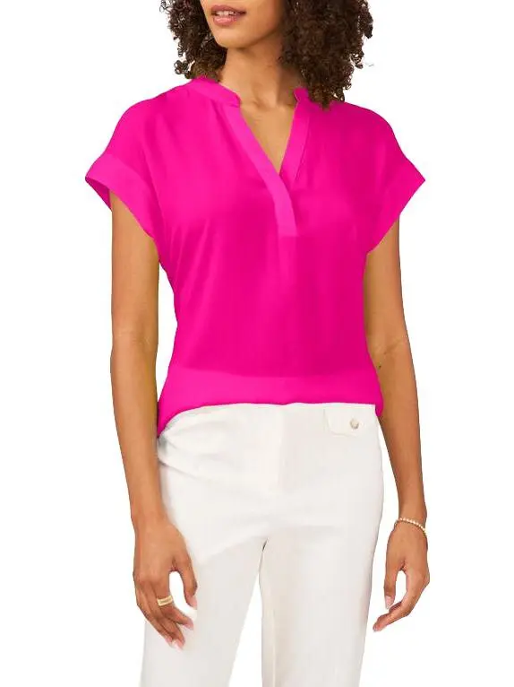 Chaus Split Neck Georgette Blouse - Exuberant