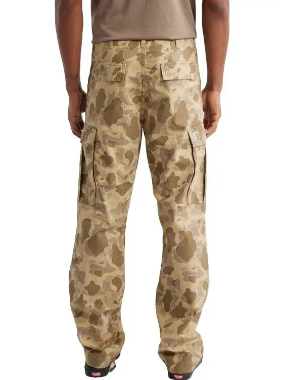 Carhartt Work In Progress Camo Ripstop Cargo Pants - Camo Duck Desert Rinsed