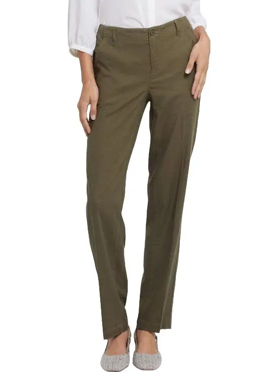 NYDJ Marilyn Linen Blend Trousers - Bay Leaf