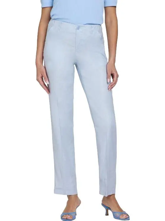 NYDJ Marilyn Linen Blend Trousers - Blue Clover