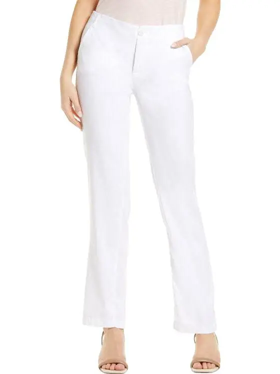 NYDJ Marilyn Linen Blend Trousers - Optic White