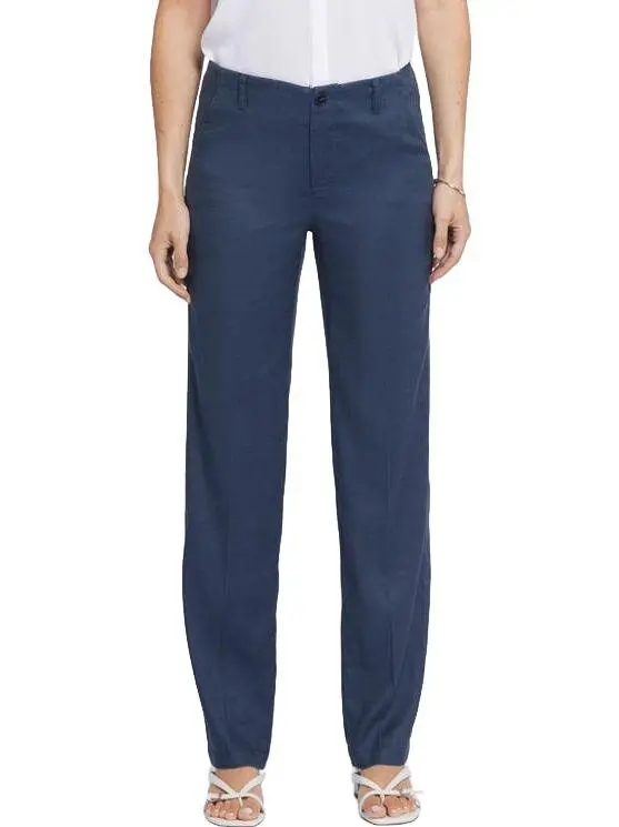 NYDJ Marilyn Linen Blend Trousers - Oxford Navy