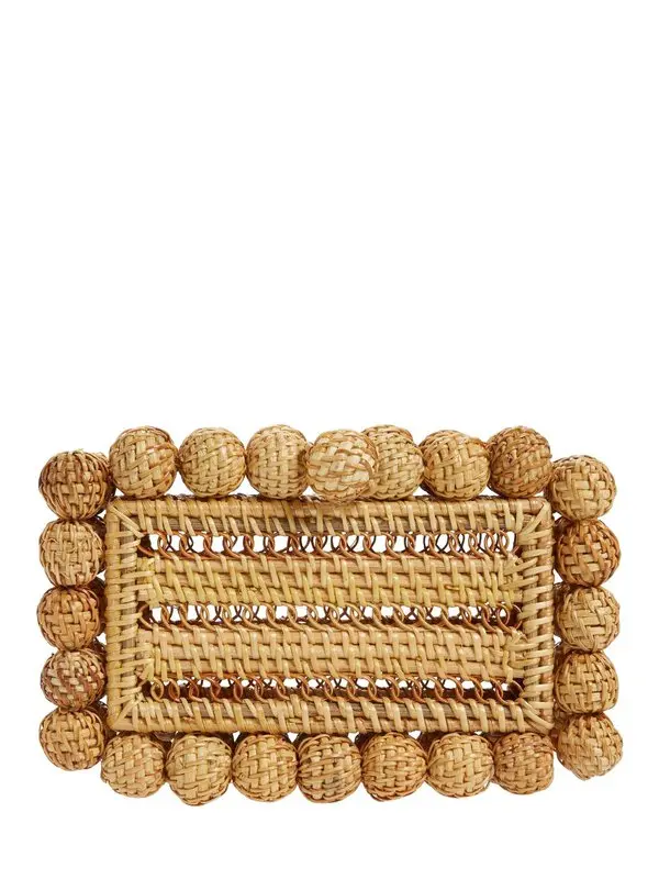 Cult Gaia Eos Rattan Box Clutch - Natural