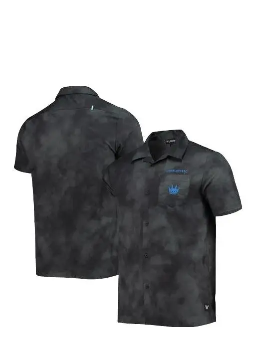 THE WILD COLLECTIVE Charlotte Fc Abstract Cloud Button-up Shirt - Black