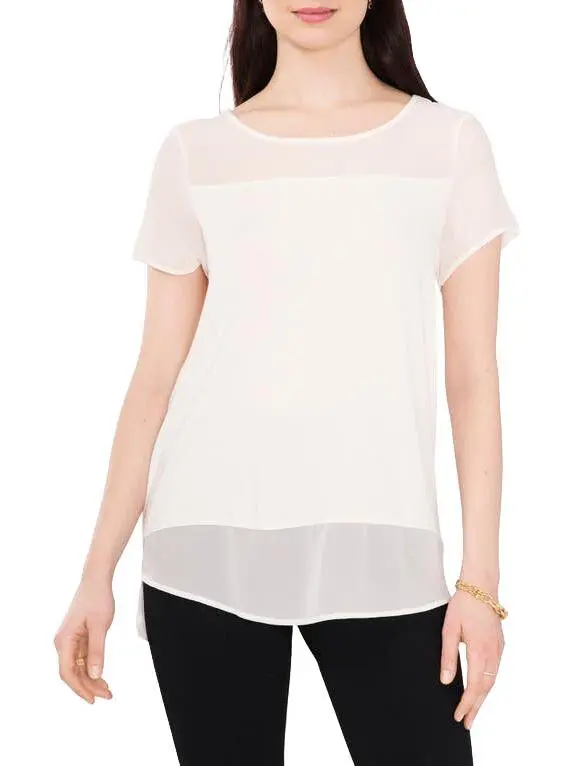 Chaus Mixed Media Blouse - White