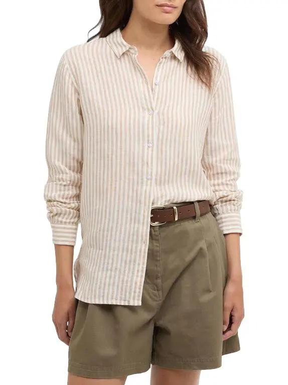Barbour Linen Button-up Shirt - Hessian Stripe