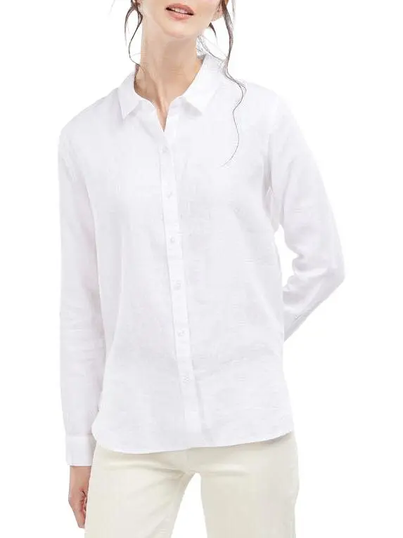 Barbour Linen Button-up Shirt - White