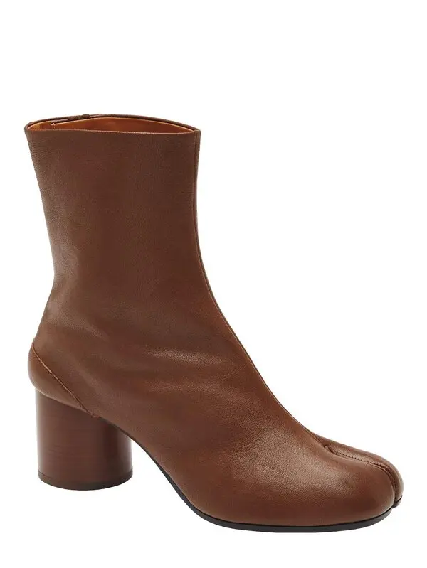 MAISON MARGIELA Tabi Leather Boots - Warm Coffee