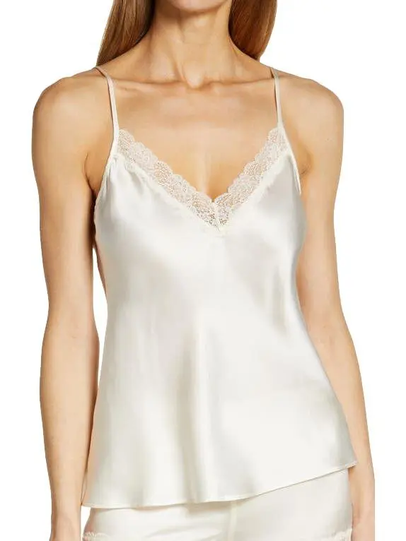 ETAM Milky Silk Lace Trim Camisole - Pearl