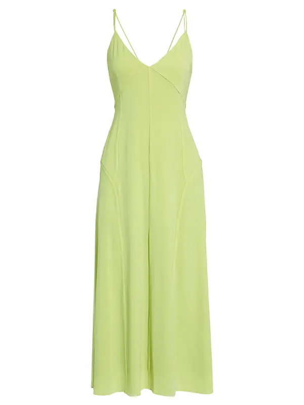 Halston Lea Stretch-jersey Midi Dress - Chartreuse