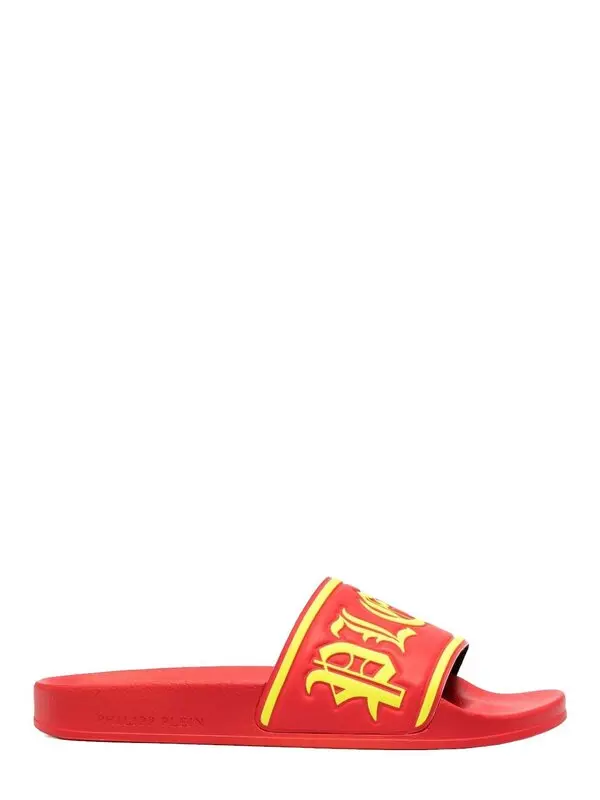Philipp Plein Gothic Logo Slides - Red