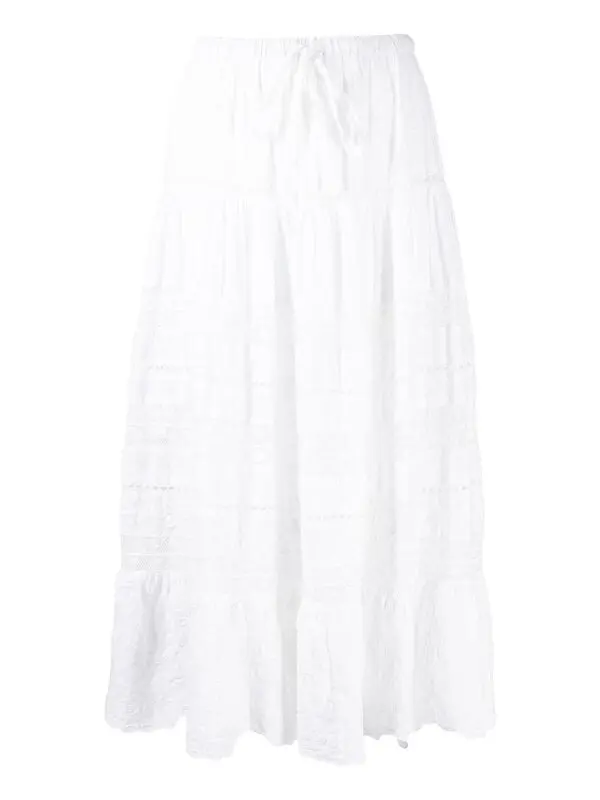 LoveShackFancy Donna Lace Skirt - White