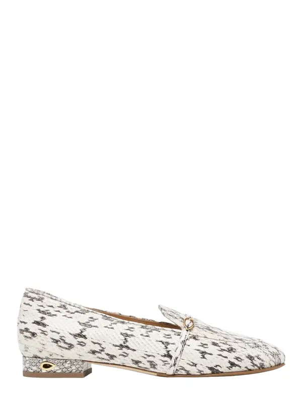 Jennifer Chamandi Snakeskin Loafers - White