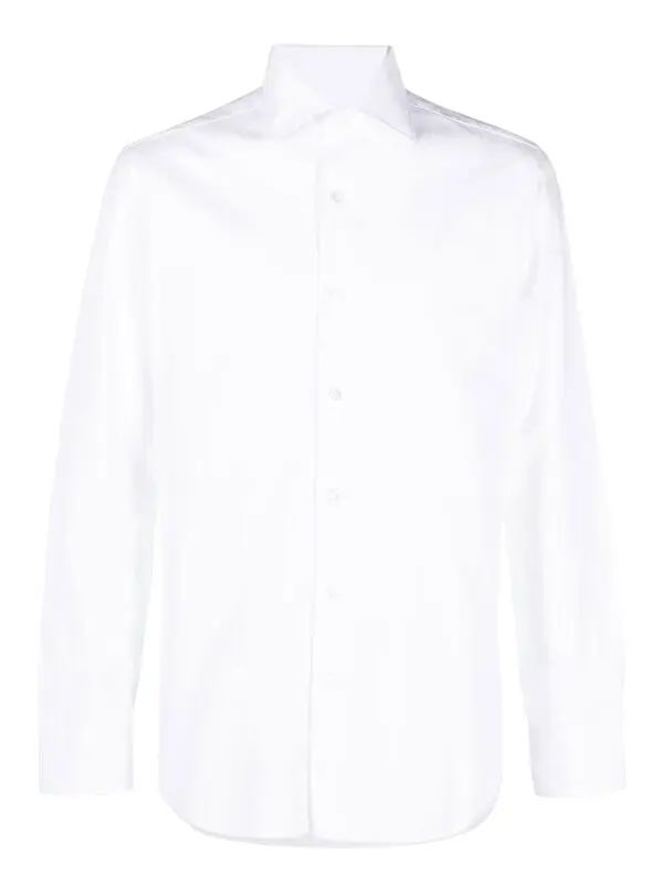 BARBA NAPOLI Long-sleeve Poplin Shirt - White