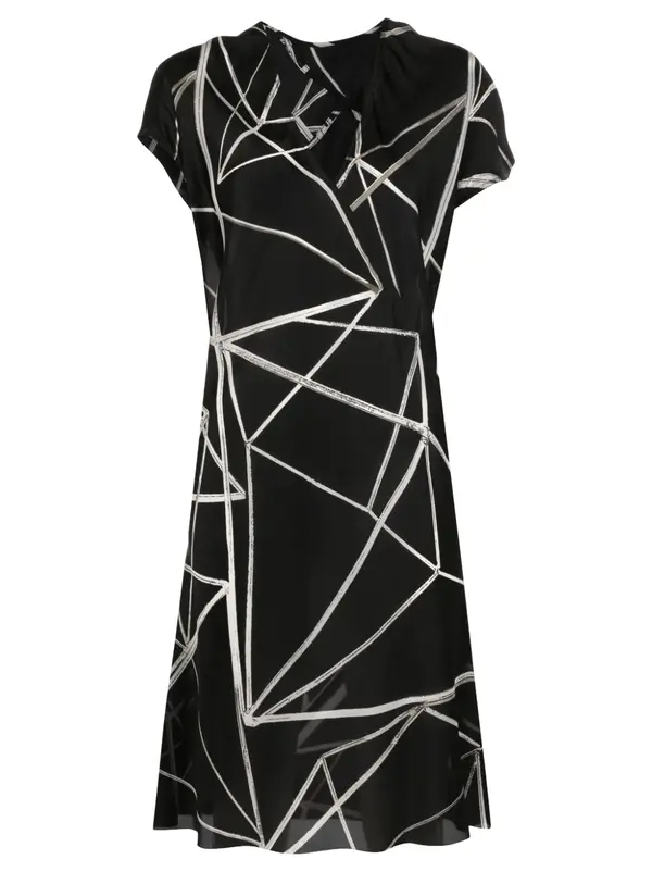 Rick Owens Geometric-print Wrap Dress - Black