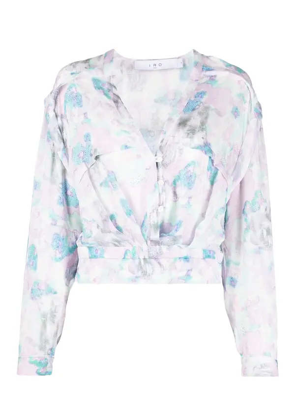 IRO PARIS Floral-print V-neck Blouse - Pink