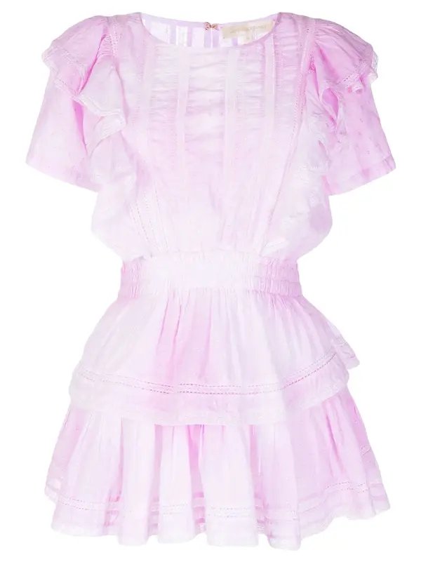 LoveShackFancy Ruffle-panel Dress - Pink