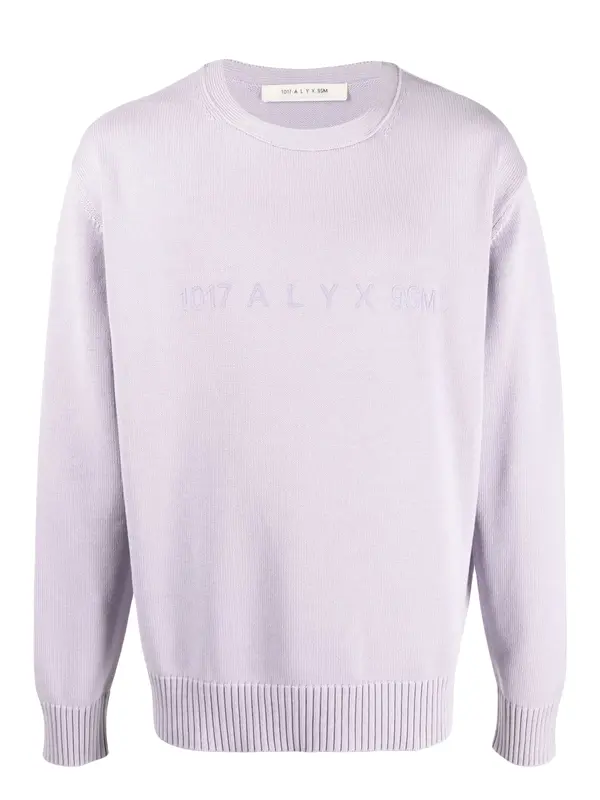 1017 Alyx 9sm Logo-print Knitted Jumper - Purple