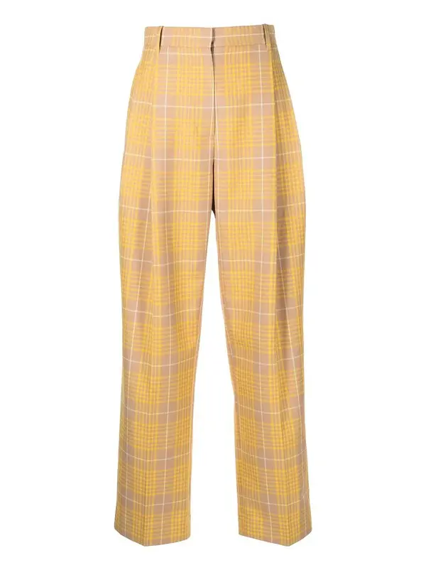 3.1 Phillip Lim Plaid Jacquard Straight Leg Trousers - Yellow