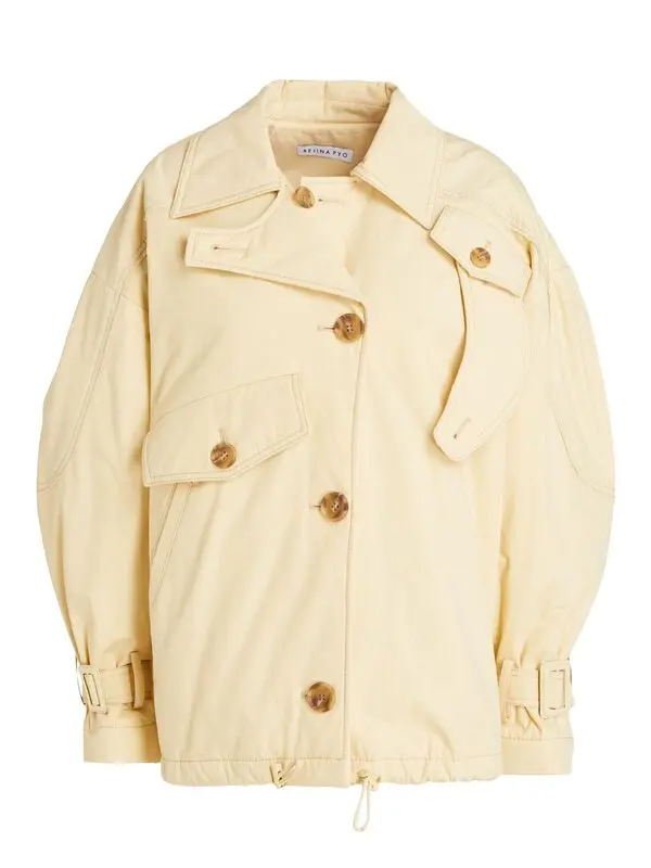 REJINA PYO Tate Oversized Organic Cotton Jacket - Cream