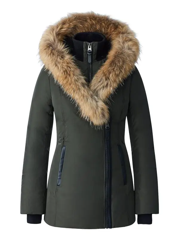 Mackage Adali Down Coat With Fur Collar - Army