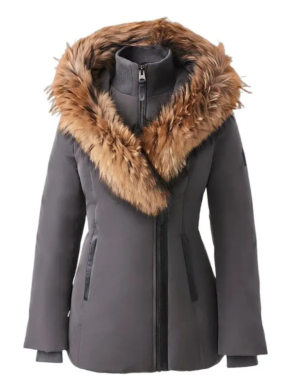 Mackage Adali Down Coat With Fur Collar - Carbon