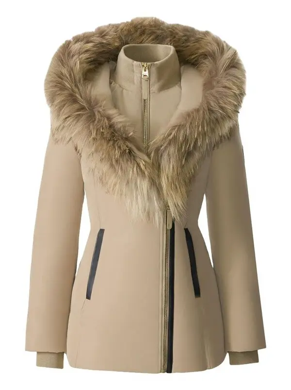 Mackage Adali Down Coat With Fur Collar - Light Camel-gold