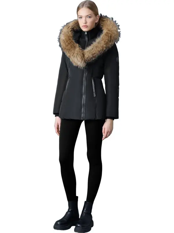 Mackage Adali Down Coat With Fur Collar - Wine
