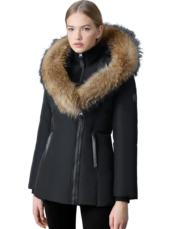 Mackage Adali Down Coat With Fur Collar - Wine