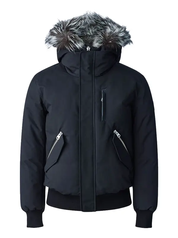 Mackage Dixon-x 2-in-1 Nordic Tech Down Bomber With Silver Fox Fur - Black-silver