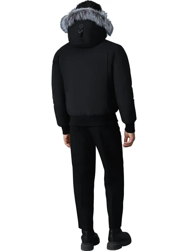 Mackage Dixon-x 2-in-1 Nordic Tech Down Bomber With Silver Fox Fur - Black