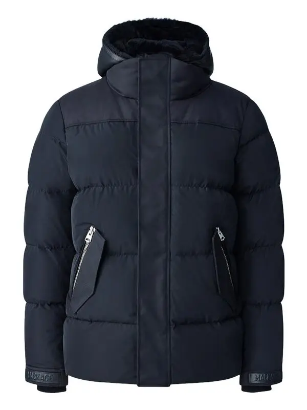 Mackage Classic Down Jacket With Removable Shearling Bib - Black