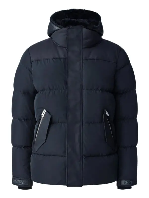 Mackage Classic Down Jacket With Removable Shearling Bib - Black