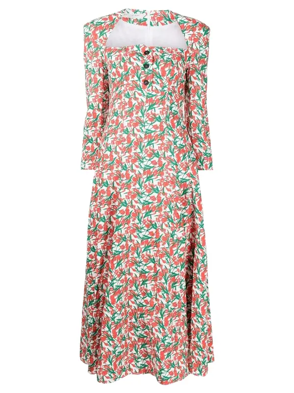 Philosophy Di Lorenzo Serafini Long Floral Dress - Red